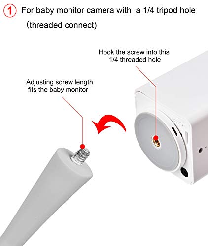 iTODOS Baby Monitor Mount Camera Shelf Compatible with Infant Optics DXR 8 & DXR-8 Pro and Most Other Baby Monitors,Universal Baby Camera Holder,Attaches to Crib Cot Shelves or Furniture (White)