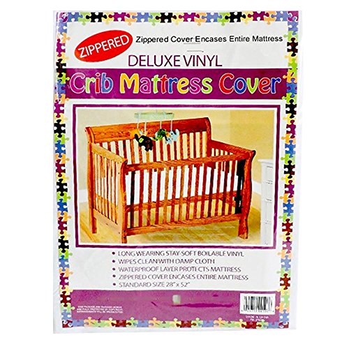 Deluxe Vinyl Zippered Crib Mattress Cover Full Encasement 28" x 52" Standard Size Waterproof