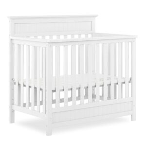 dream on me harbor 4-in-1 convertible mini crib in white, greenguard gold certified