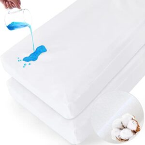 changing pad cover waterproof, 100% organic cotton changing pad sheets, 2 pack diaper changing table cover, ultra soft cradle sheets for baby boys and girls, breathable & smooth