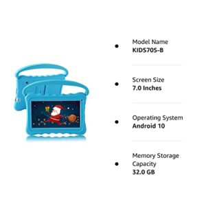 Kids Tablet 7 inch Toddler Tablet for Kids Edition Tablet with WiFi Dual Camera Children’s Tablet for Toddlers 32GB Android 10 with Parental Control Shockproof Case Google Play YouTube Netflix (Blue)