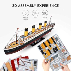 3D Puzzles for Adults Titanic Toys Arts Crafts for Adults 36'' LED Gifts for Men Women RMS Model Kits Couples Gifts, Difficult Watercraft Cruise Long Distance Relationships Gifts Desk Decor