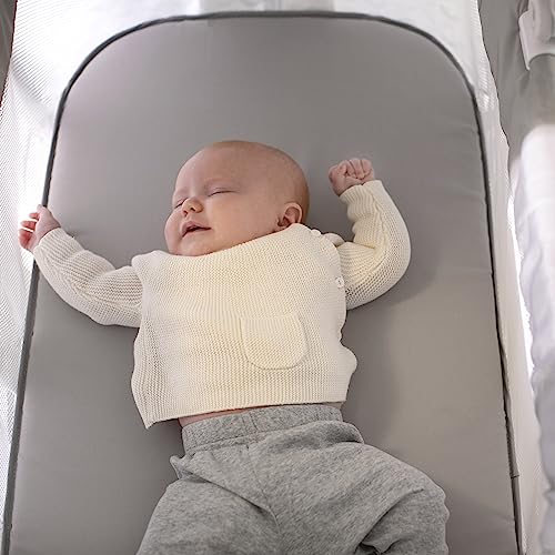 Ity by Ingenuity Snuggity Snug Bedside Baby Bassinet - Soothing Vibrations Portable Crib with Storage Basket - Nimbu