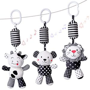 rolimate baby toy cartoon animal stuffed hanging rattle toys, baby bed crib car seat travel stroller soft plush toys with wind chimes, best birthday gift for newborn 0-18 month