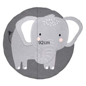 Ultra Soft Indoor Modern Area Rugs, Cartoon Elephant Pattern Baby Play Mat Pad Crawling Blanket Carpet Decor for Children Bedroom Home Decor