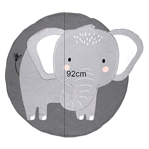 Ultra Soft Indoor Modern Area Rugs, Cartoon Elephant Pattern Baby Play Mat Pad Crawling Blanket Carpet Decor for Children Bedroom Home Decor