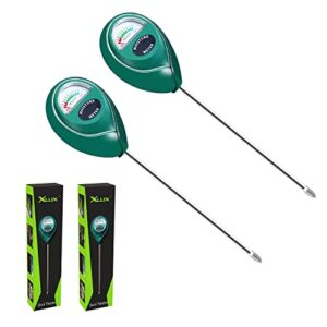 xlux soil moisture sensor meter water monitor, hygrometer for gardening, farming,plants, no batteries required, 2 pack