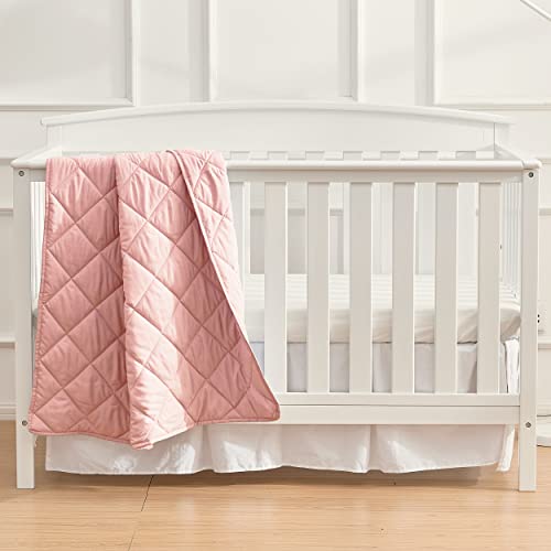 EXQ Home Toddler Comforter Baby Quilt Blanket Soft Lightweight,39X47 Inches Polyester Toddler Nursing Blanket for Infant and Newborn, Ultra Soft for Crib Bed,Stroller,Travel,Outdoor(Pink)