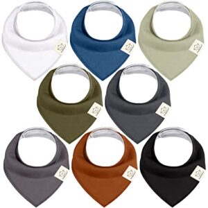 8-pack organic baby bandana drool bibs – stylish unisex bandana bibs - super absorbent bandana drool bibs – gentle teething bibs for infants - organic cotton baby bib (basics)