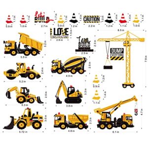 C CATWALLART Construction Cars Wall Decals,Tractor Car Excavator Wall Stickers,Vinyl Peel Stick Decor, Gifts for Kids,Bedroom Boys Room Playroom Wall Decor