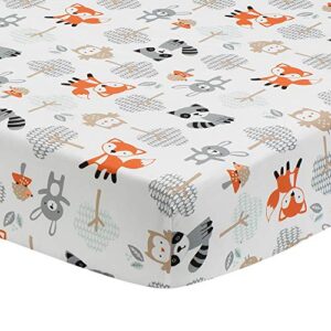 bedtime originals woodland friends fitted crib sheet, multicolor , 52x28x8 inch (pack of 1)