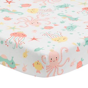 bedtime originals ocean mist fitted crib sheet, multicolor