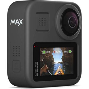 GoPro MAX 360 Action Camera with Deluxe Accessory Bundle – Includes: SanDisk Extreme 32GB microSDHC Memory Card, Rechargeable Underwater LED Light, Protective Carrying Case & Much More