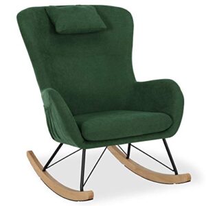 baby relax cranbrook rocker chair with storage pockets, green