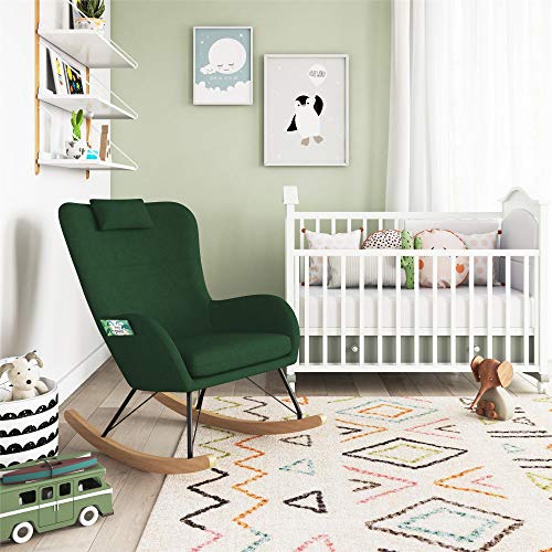 Baby Relax Cranbrook Rocker Chair with Storage Pockets, Green