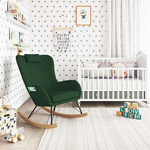 Baby Relax Cranbrook Rocker Chair with Storage Pockets, Green