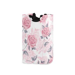 blueangle large pink roses laundry basket blanket basket baby laundry hamper toy storage bin 22.7" x 12.6"x11"