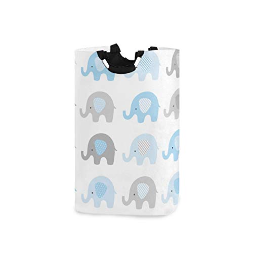 Blueangle Cute Elephant Laundry Hamper Waterproof Hamper Foldable Laundry Basket for Storage(12.6"x 11"x 22.7")