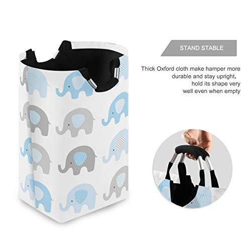 Blueangle Cute Elephant Laundry Hamper Waterproof Hamper Foldable Laundry Basket for Storage(12.6"x 11"x 22.7")