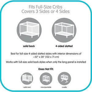 AirflowBaby Mesh Crib Liner — Essential Collection — White 9” — Fits Full-Size Four-Sided Slatted and Solid Back Cribs