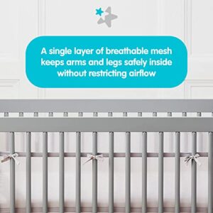 AirflowBaby Mesh Crib Liner — Essential Collection — White 9” — Fits Full-Size Four-Sided Slatted and Solid Back Cribs