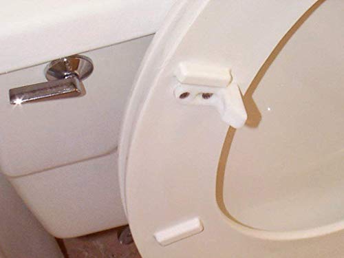 Compac Home Safe -T- Bumpers - Toilet Seat Stabilizers, Keeps Children, Elderly, Disabled Safe from Slipping Off Shaking, Moving or Wobbly Toilet Seat, White, 2 Count