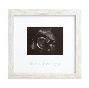 kate & milo rustic sonogram picture frame, love at first sight gender-neutral baby keepsake, ultrasound picture frame, modern nursery décor