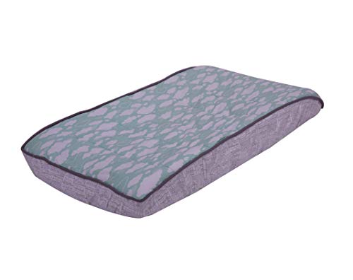 Bacati Clouds in The City Clouds Quilted Changing Pad Cover, Mint/Grey