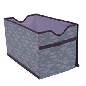 Bacati Clouds in The City Storage Toy Chest, Mint/Grey