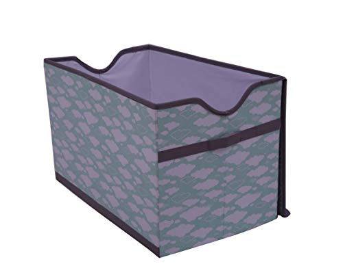 Bacati Clouds in The City Storage Toy Chest, Mint/Grey