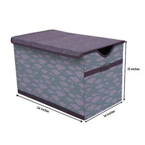 Bacati Clouds in The City Storage Toy Chest, Mint/Grey