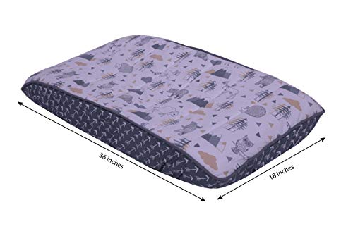 Bacati Woodlands Grey/Beige Neutral Cotton Changing Pad Cover, Beige/Grey