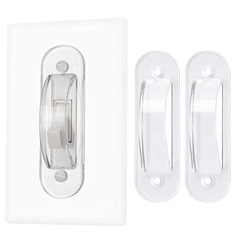 Lisol Wall Switch Guards Plate Covers Child Safety Security Home Decor (2 Pack), Clear - Keeps Light Switch ON Or Off Prevent Accidental Device Turn On or Off