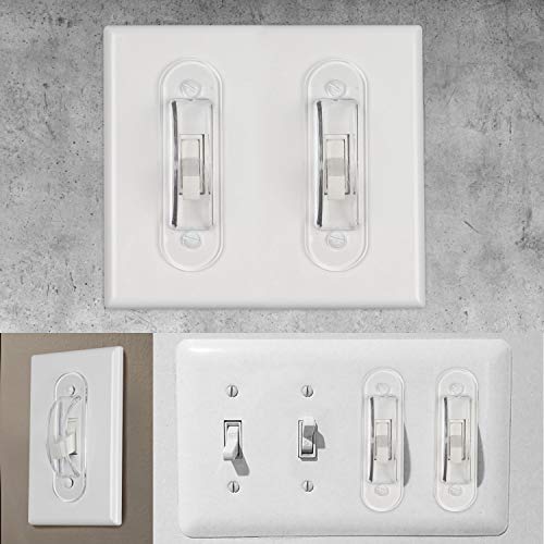 Lisol Wall Switch Guards Plate Covers Child Safety Security Home Decor (2 Pack), Clear - Keeps Light Switch ON Or Off Prevent Accidental Device Turn On or Off