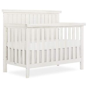 sweetpea baby red wood 4-in-1 convertible crib in weathered white, greenguard gold certified