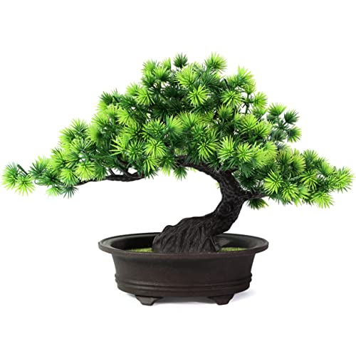 yoerm Fake Plants Plastic Artificial Bonsai Tree, Zen Garden Japanese Decor Bonsai for Home Office Desk Bedroom Farmhouse Room Decor, Tall 9.5"