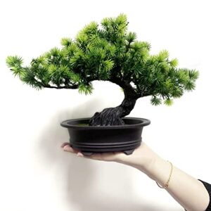 yoerm Fake Plants Plastic Artificial Bonsai Tree, Zen Garden Japanese Decor Bonsai for Home Office Desk Bedroom Farmhouse Room Decor, Tall 9.5"