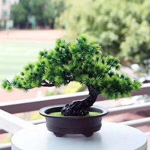 yoerm Fake Plants Plastic Artificial Bonsai Tree, Zen Garden Japanese Decor Bonsai for Home Office Desk Bedroom Farmhouse Room Decor, Tall 9.5"