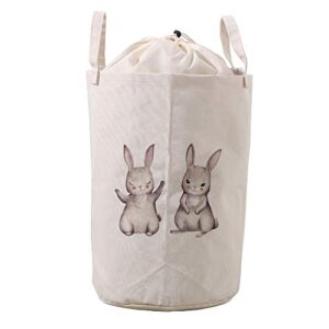 lifecustomize large laundry hamper basket bunny shy rabbit animals clothing storage bins boxes organizer foldable waterproof nursery hamper with handles