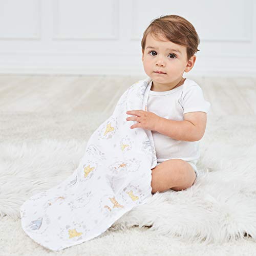 aden + anais Essentials Disney Muslin Swaddle Blankets for Baby Girls and Boys, Newborn Receiving Blanket for Swaddling, 100% Cotton Baby Swaddle Wrap, 4 Pack, Winnie + Friends