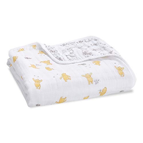 aden + anais Dream Blanket, Boutique Muslin Baby Blankets for Girls & Boys, Ideal Lightweight Newborn Nursery & Crib Blanket, Unisex Toddler & Infant Bedding, Shower & Registry Gift, Winnie The Pooh