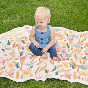 aden + anais Silky Soft Bamboo Viscose Baby Blanket, Crib Bedding for Newborn Baby and Toddler, Nursery Blanket for Boys and Girls, Baby Registry and Shower Gift - Marine Gardens