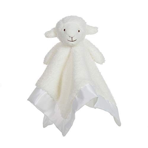 Apricot Lamb Stuffed Animals Soft Security Blanket White Lamb Infant Nursery Character Blanket Luxury Snuggler Plush(White Lamb, 14 Inches)