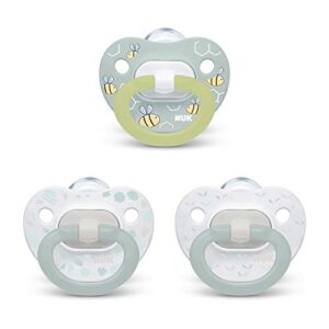 nuk orthodontic pacifier value pack, boy, 0-6 months, 3 count (pack of 1)