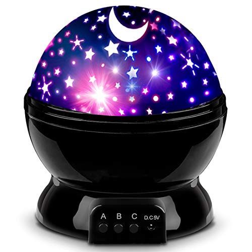 MOKOQI Dream Rotating Projection Lamp Star Projector Night Lights for Kids, Birthday Gifts for 1-4-6-14 Year Old Girl Boy Kids Bedroom, Glow in The Dark Stars Moon for Child Asleep Peacefully