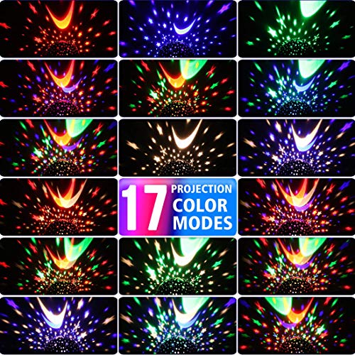 MOKOQI Dream Rotating Projection Lamp Star Projector Night Lights for Kids, Birthday Gifts for 1-4-6-14 Year Old Girl Boy Kids Bedroom, Glow in The Dark Stars Moon for Child Asleep Peacefully