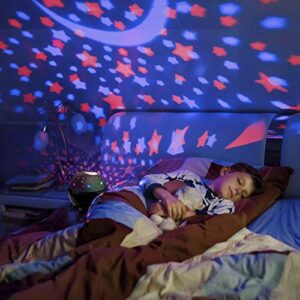 MOKOQI Dream Rotating Projection Lamp Star Projector Night Lights for Kids, Birthday Gifts for 1-4-6-14 Year Old Girl Boy Kids Bedroom, Glow in The Dark Stars Moon for Child Asleep Peacefully