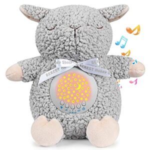 berest baby sleep soother sleepy sheep, mom's heartbeat lullabies & shusher baby sound machine, nursery decor night light projector, toddler crib sleeping aid, baby shower gifts portable sheep