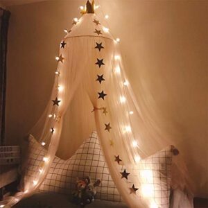 Bed Canopy for Girls - Princess Bed Canopy Mosquito Net Nursery Play Room Decor Dome Premium Yarn Netting Curtains Baby Game Dream Castle, Pink