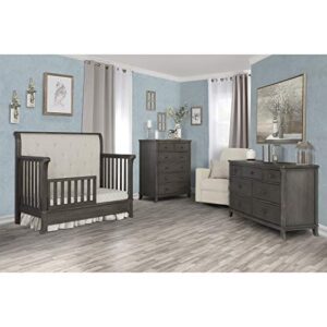 Evolur Signature Amsterdam 5-in-1 Convertible Crib, Smokey Brushed Grey